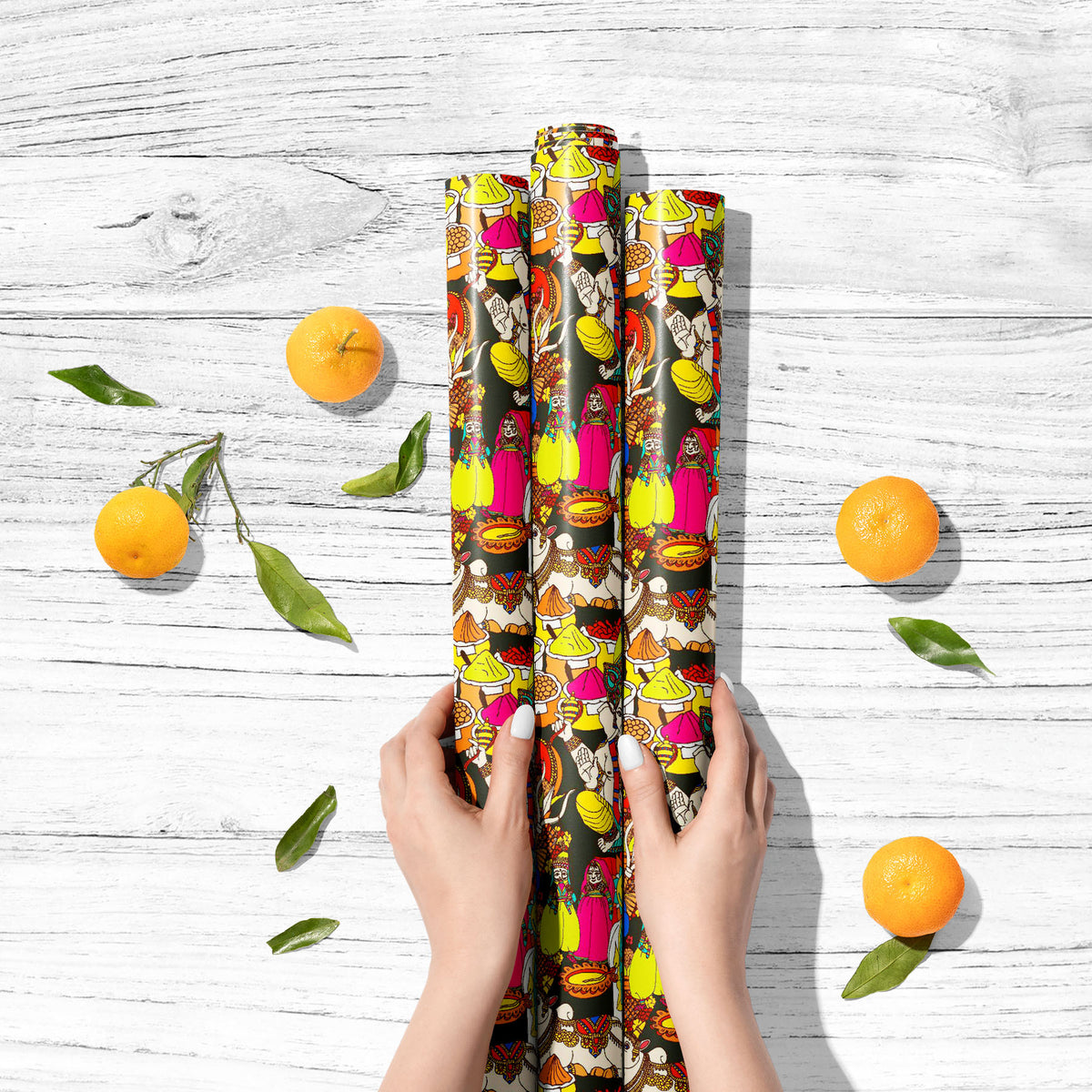 Indian Cultural Holy Animals D2 Art & Craft Gift Wrapping Paper ...