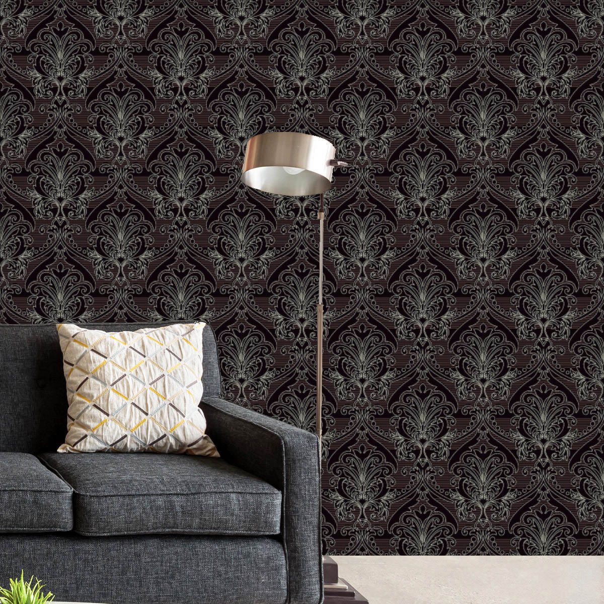 Luxury Damask Pattern D3 Wallpaper Roll – ArtzFolio.com