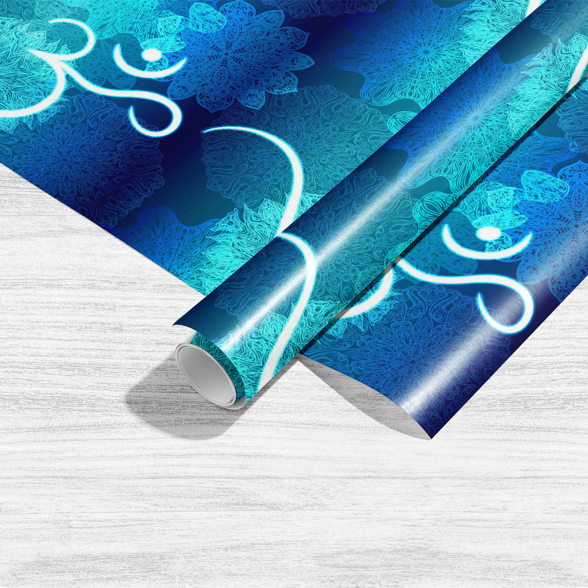 Ornate Mandala & Hindu Om Aum Symbol D1 Art & Craft Gift Wrapping Paper ...