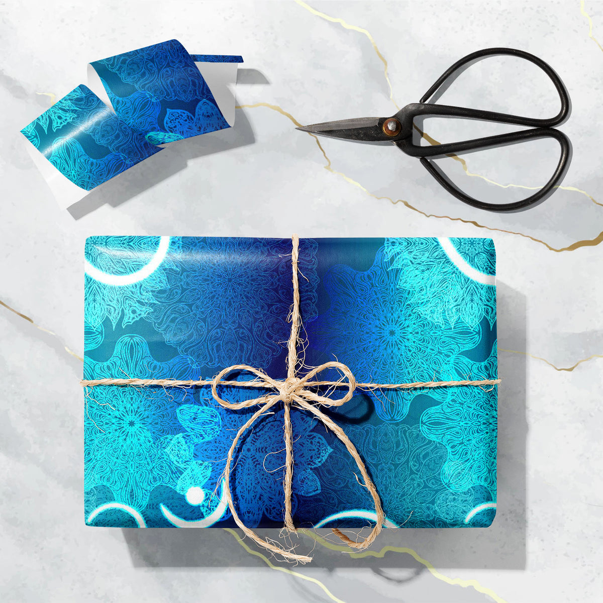 Ornate Mandala & Hindu Om Aum Symbol D1 Art & Craft Gift Wrapping Paper ...