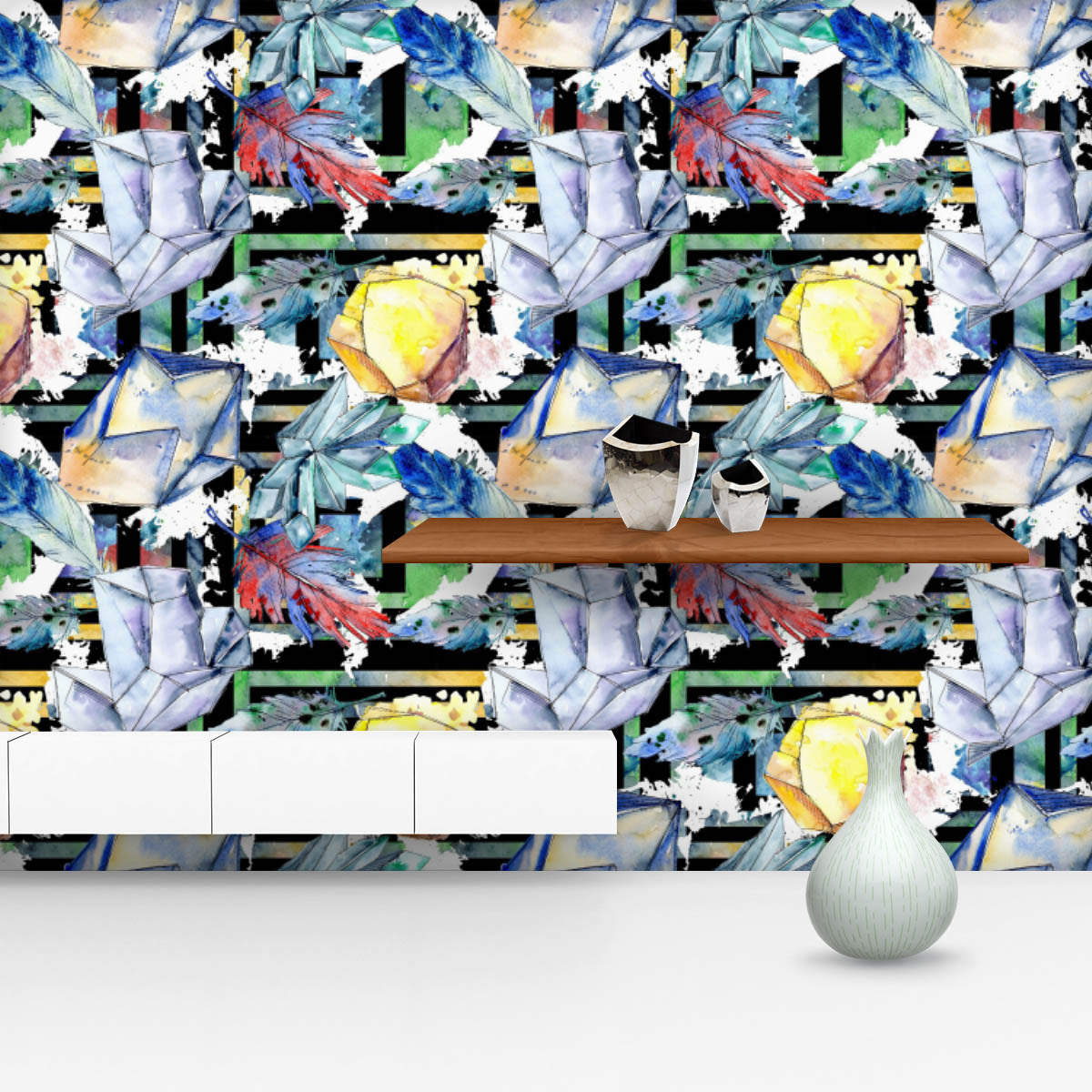 Diamond Rock Pattern D3 Wallpaper Roll – ArtzFolio.com