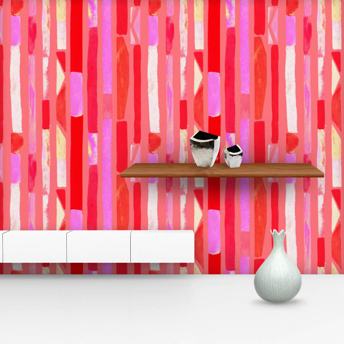 Bauhaus Pattern Stripes D5 Wallpaper Roll – ArtzFolio.com