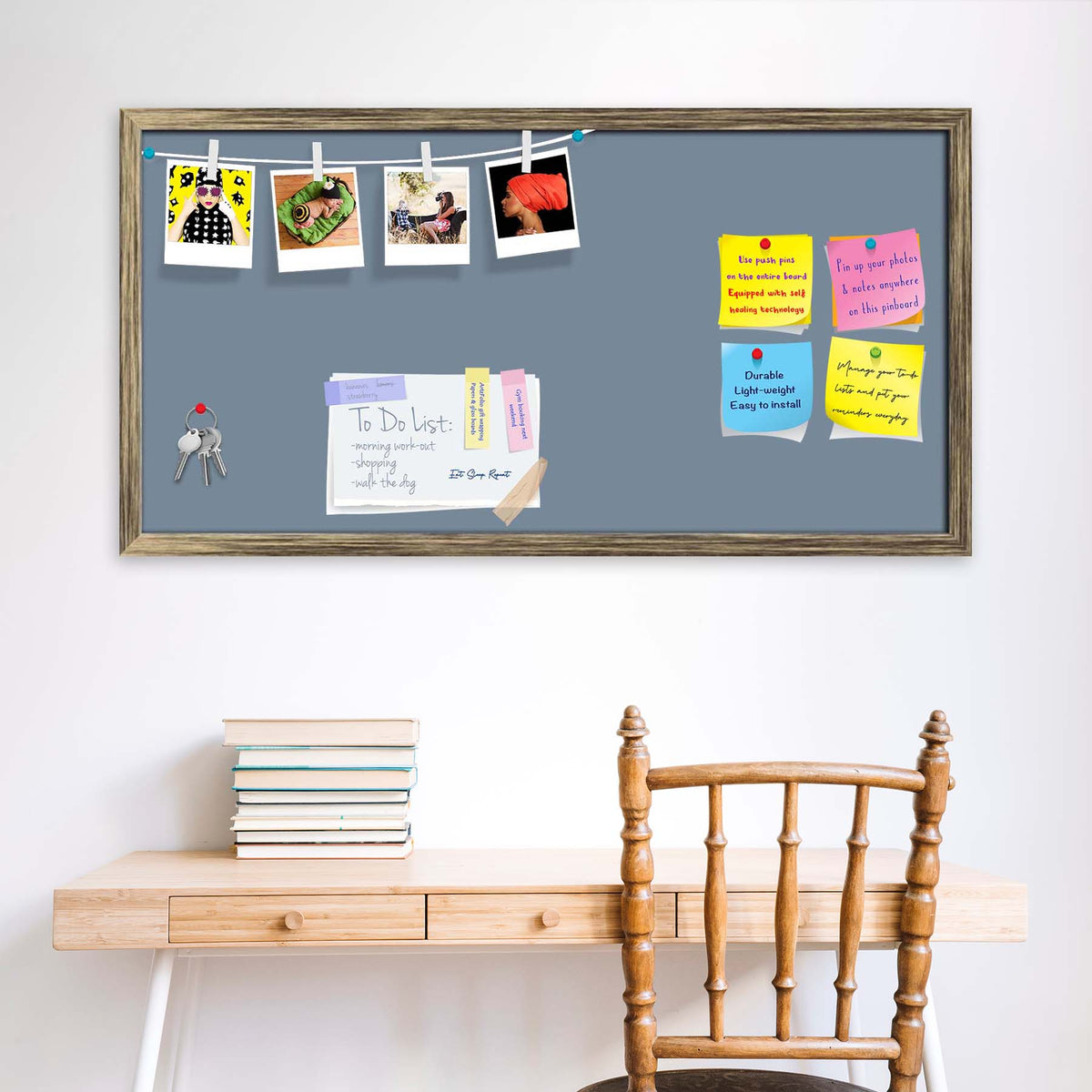 Greys Family Light Slate Gray Colour Bulletin Board Notice Pin Board ...