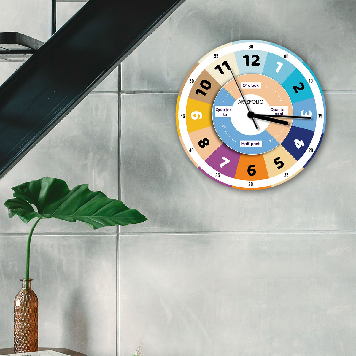 Kids Learning Time Teaching D12 Quartz Wall Clock | Non-Ticking Silent ...