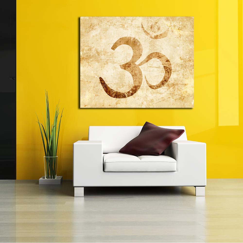 Om Symbol Canvas Painting Synthetic Frame – ArtzFolio.com
