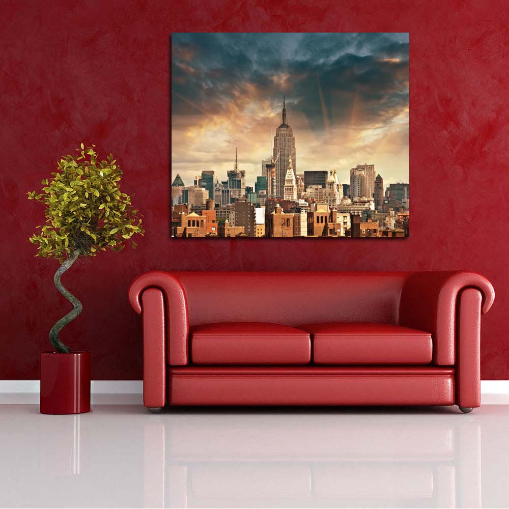 Pitaara Box Manhattan Skyscrapers in New York City, USA Canvas Painting ...