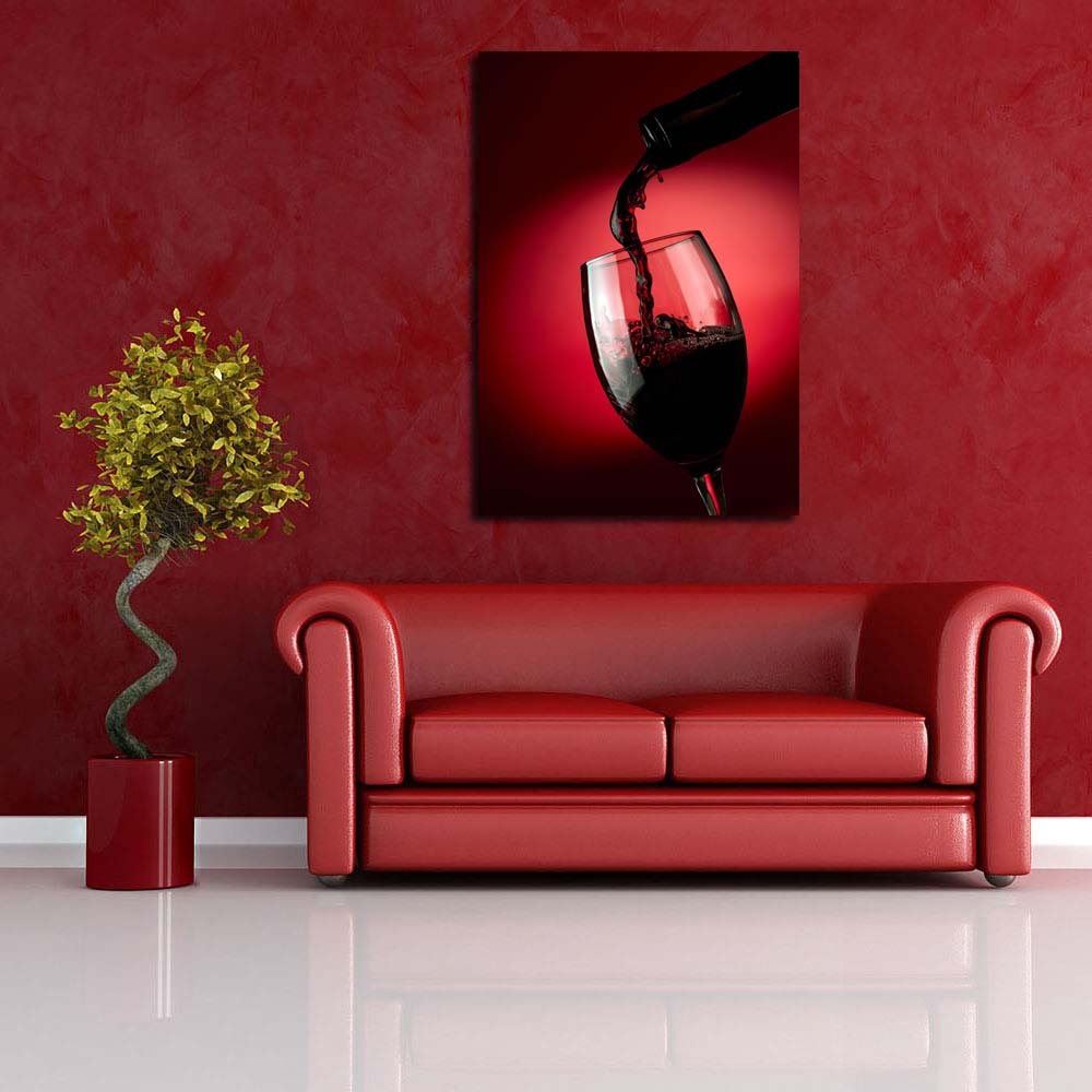 Pitaara Box Photo of Red Wine Pouring D2 Canvas Painting Synthetic ...