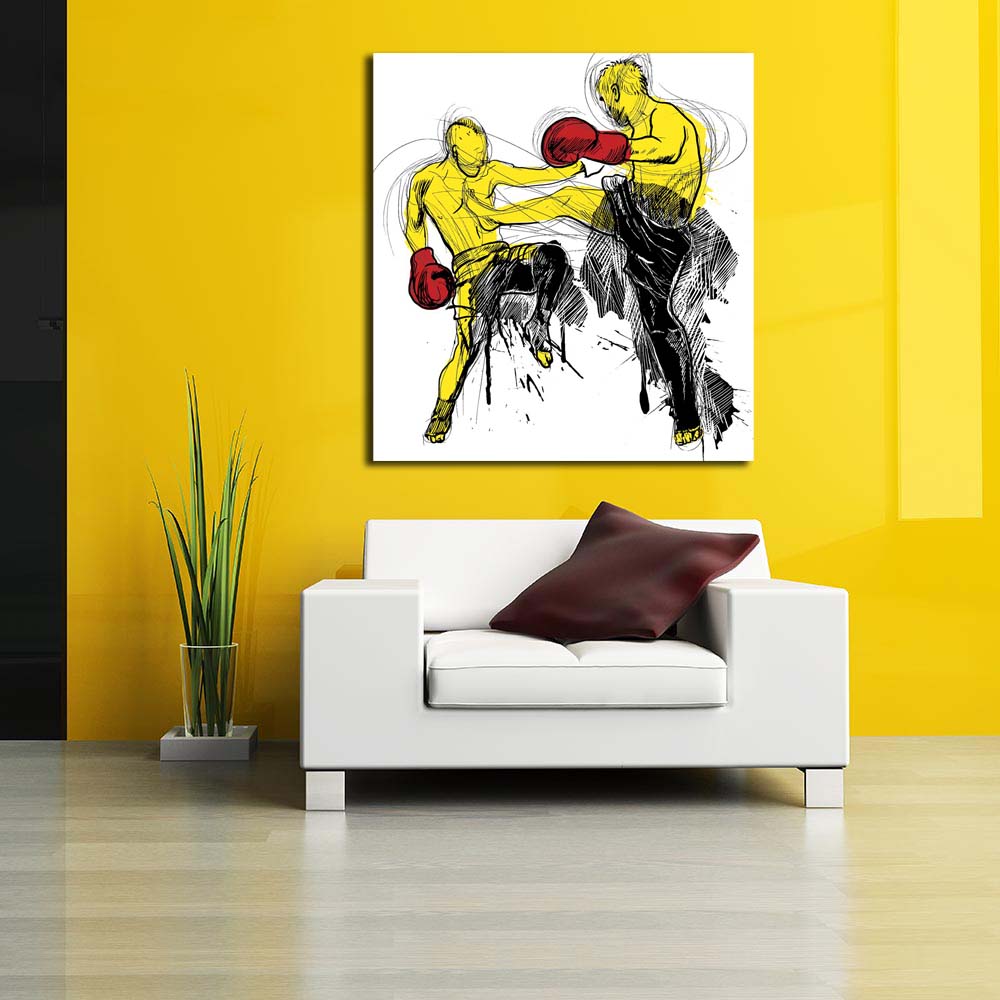 Muay Thai Martial Art Kickboxing In Thailand Canvas Painting Synthetic ...