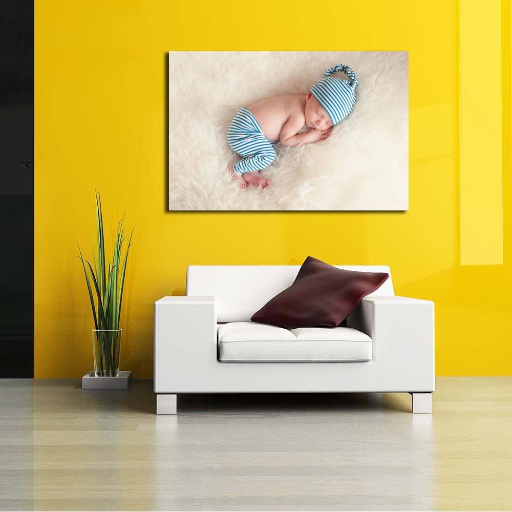 Newborn Baby Canvas Painting Synthetic Frame – ArtzFolio.com