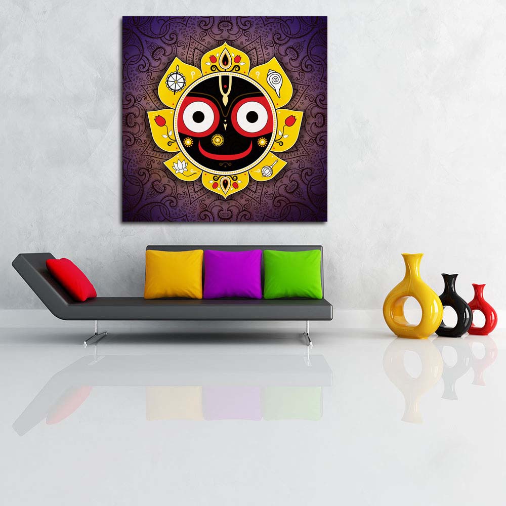 Lord Jagannatha Indian God of the Universe Canvas Painting Synthetic ...