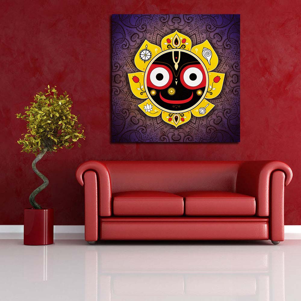 Lord Jagannatha Indian God of the Universe Canvas Painting Synthetic ...