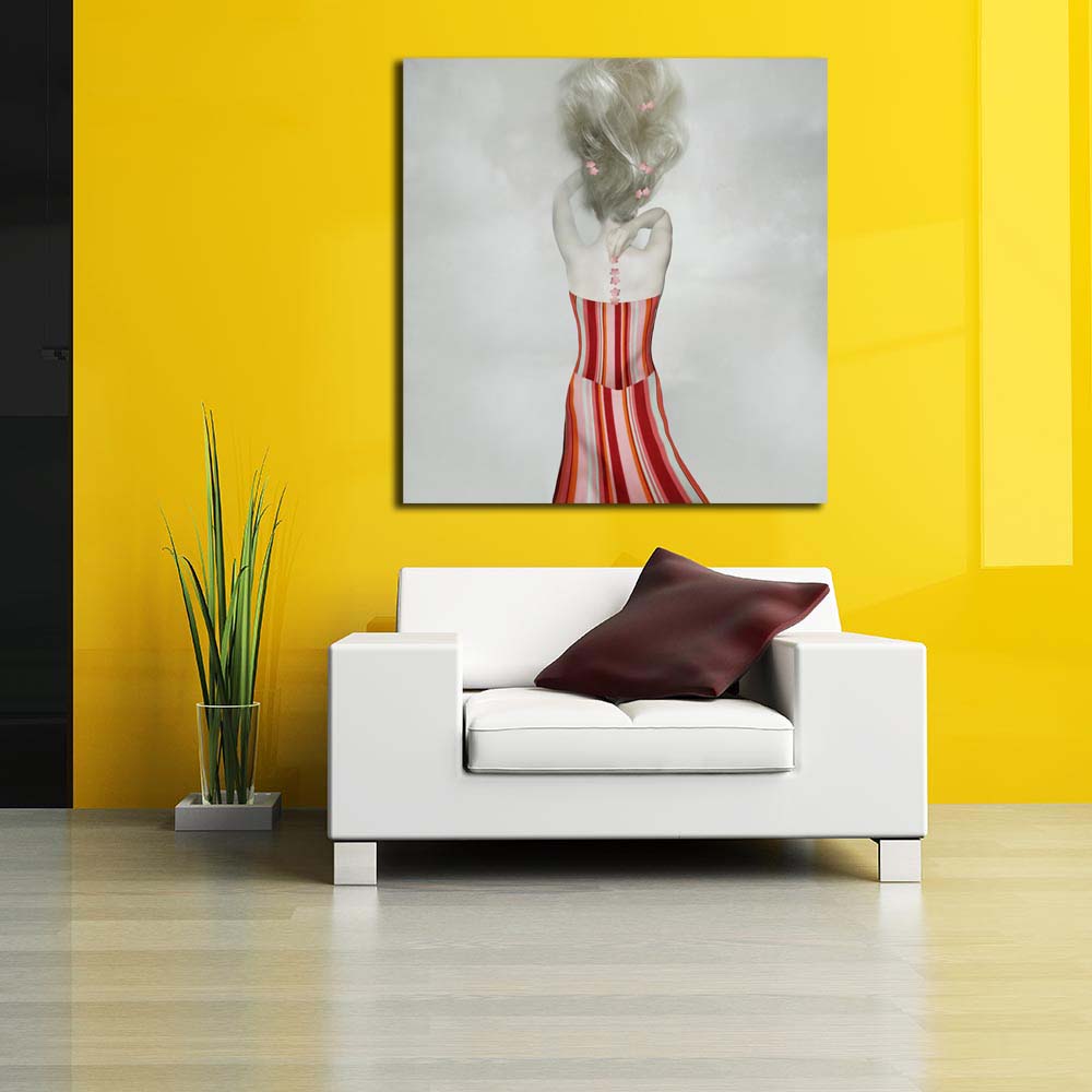 Sensual Back Of A Female Model Canvas Painting Synthetic Frame ...