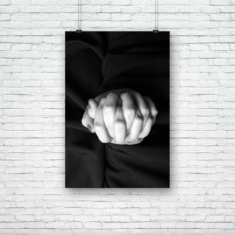 Womans Hands Clasped In Prayer Unframed Paper Poster – ArtzFolio.com