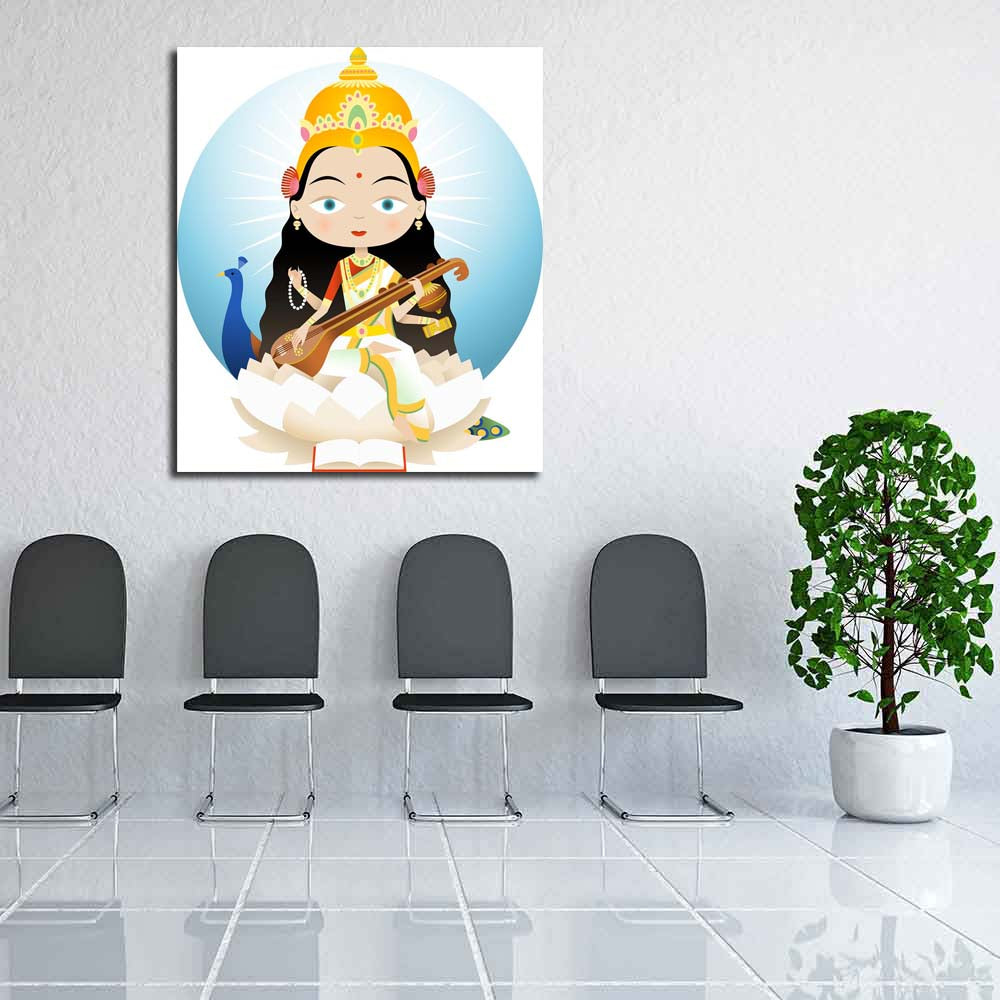 Pitaara Box Hindu God Saraswati Peel & Stick Vinyl Wall Sticker ...