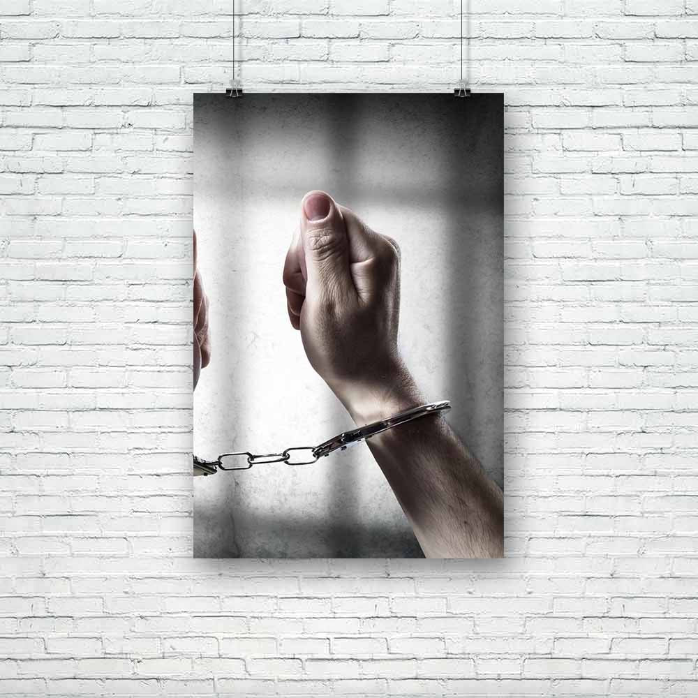 Arrest Man Handcuffed In Cell Prison Unframed Paper Poster – ArtzFolio.com