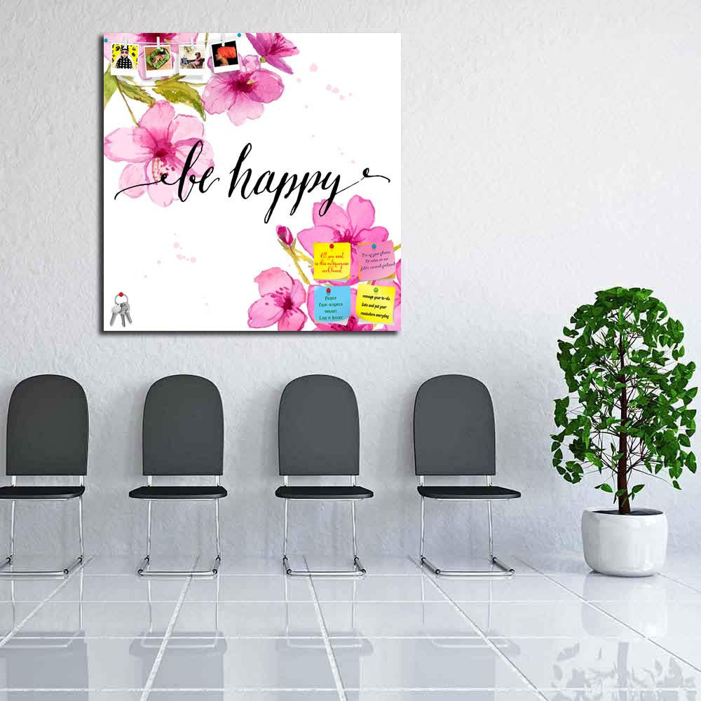 ArtzFolio Calligraphy Text Be Happy Printed Bulletin Board Notice Pin ...