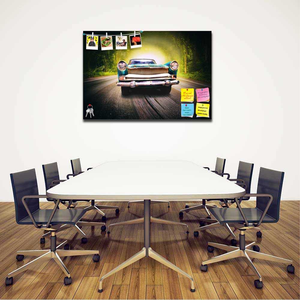 ArtzFolio Old Car On The Magic Road Printed Bulletin Board Notice Pin ...