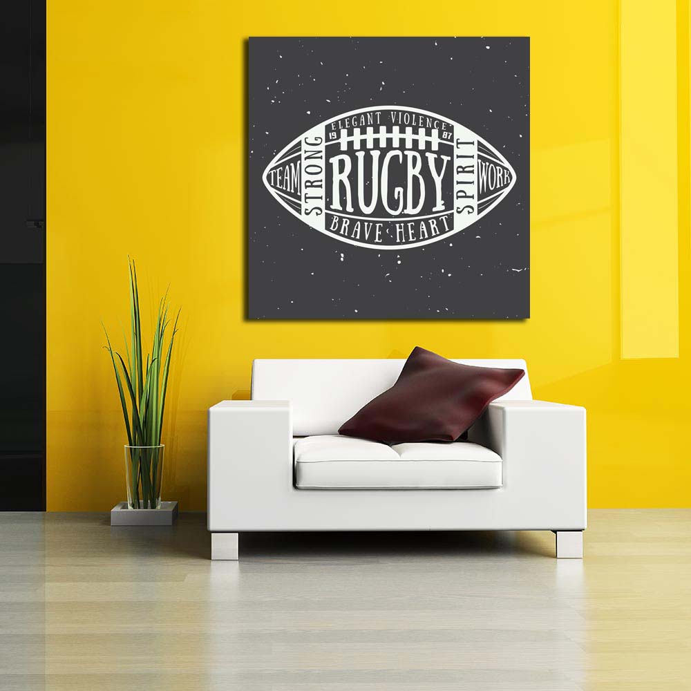 Rugby Or American Football Ball Canvas Painting Synthetic Frame ...
