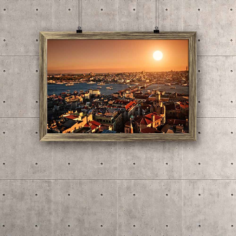 ArtzFolio Setting Sun Over Istanbul Panorama Canvas Painting Synthetic ...