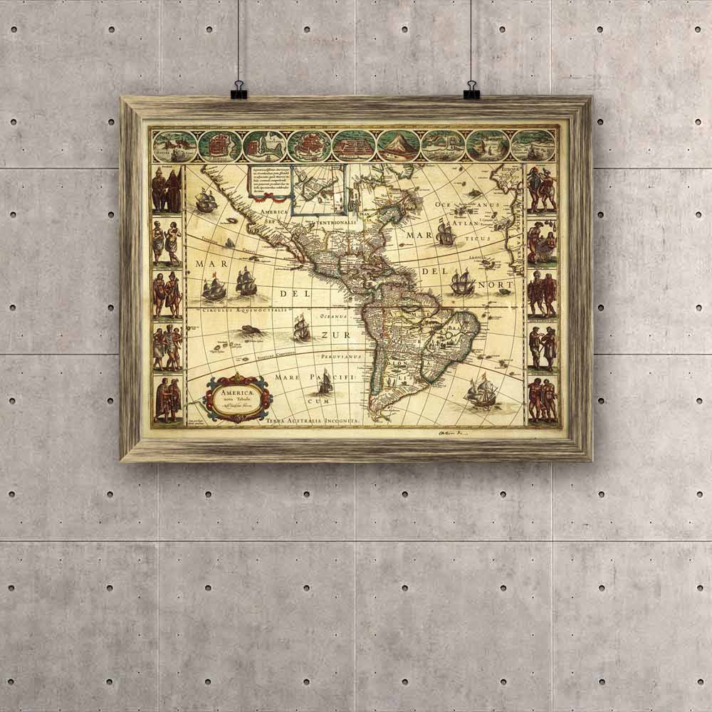 ArtzFolio Photo of an Old Map D5 Canvas Painting – ArtzFolio.com