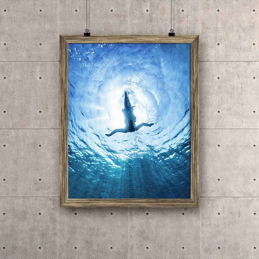 ArtzFolio Active Sportive Woman Diving in a Sea Canvas Painting ...