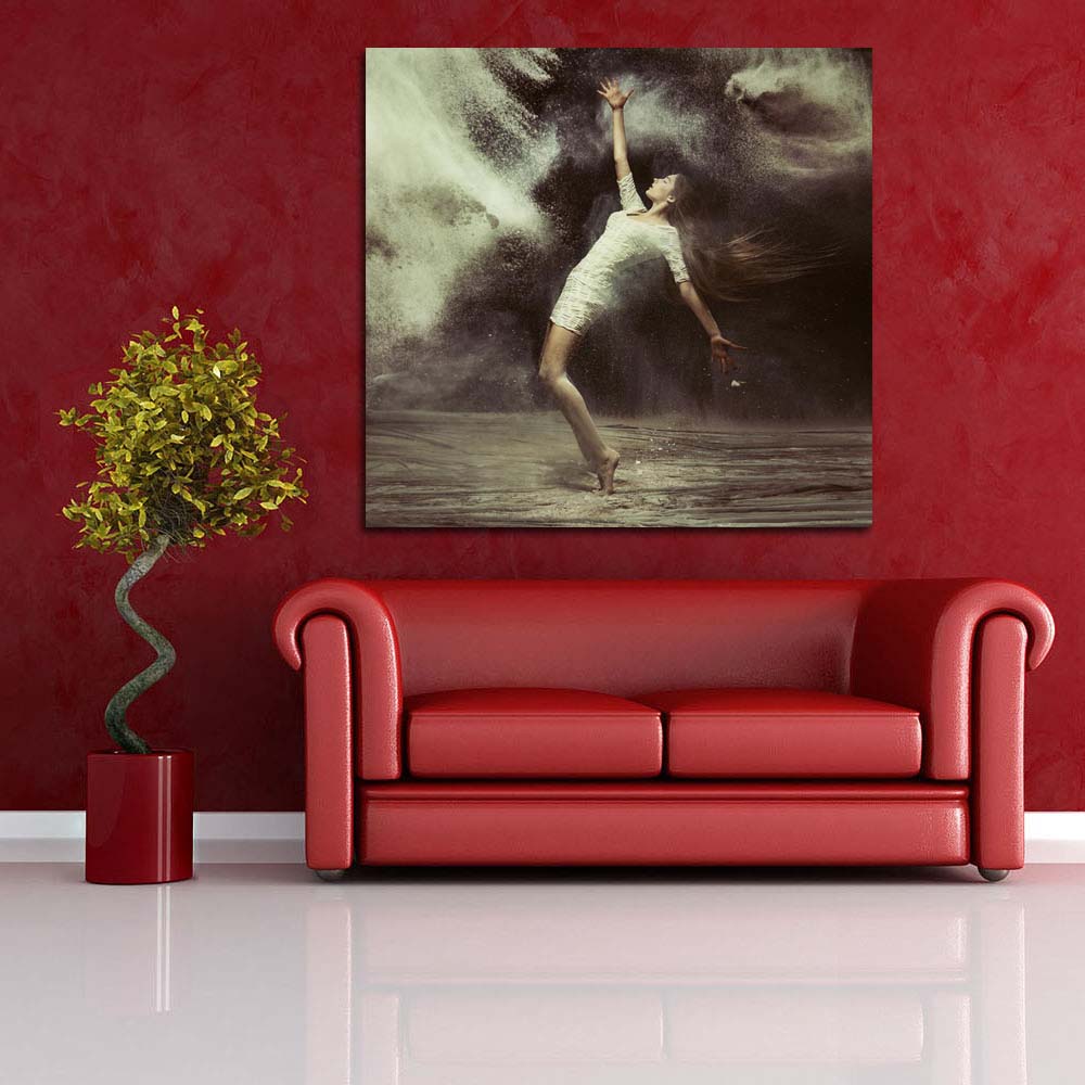 ArtzFolio Ballet Dancer In The Magic Art Dust Figure Canvas Painting ...