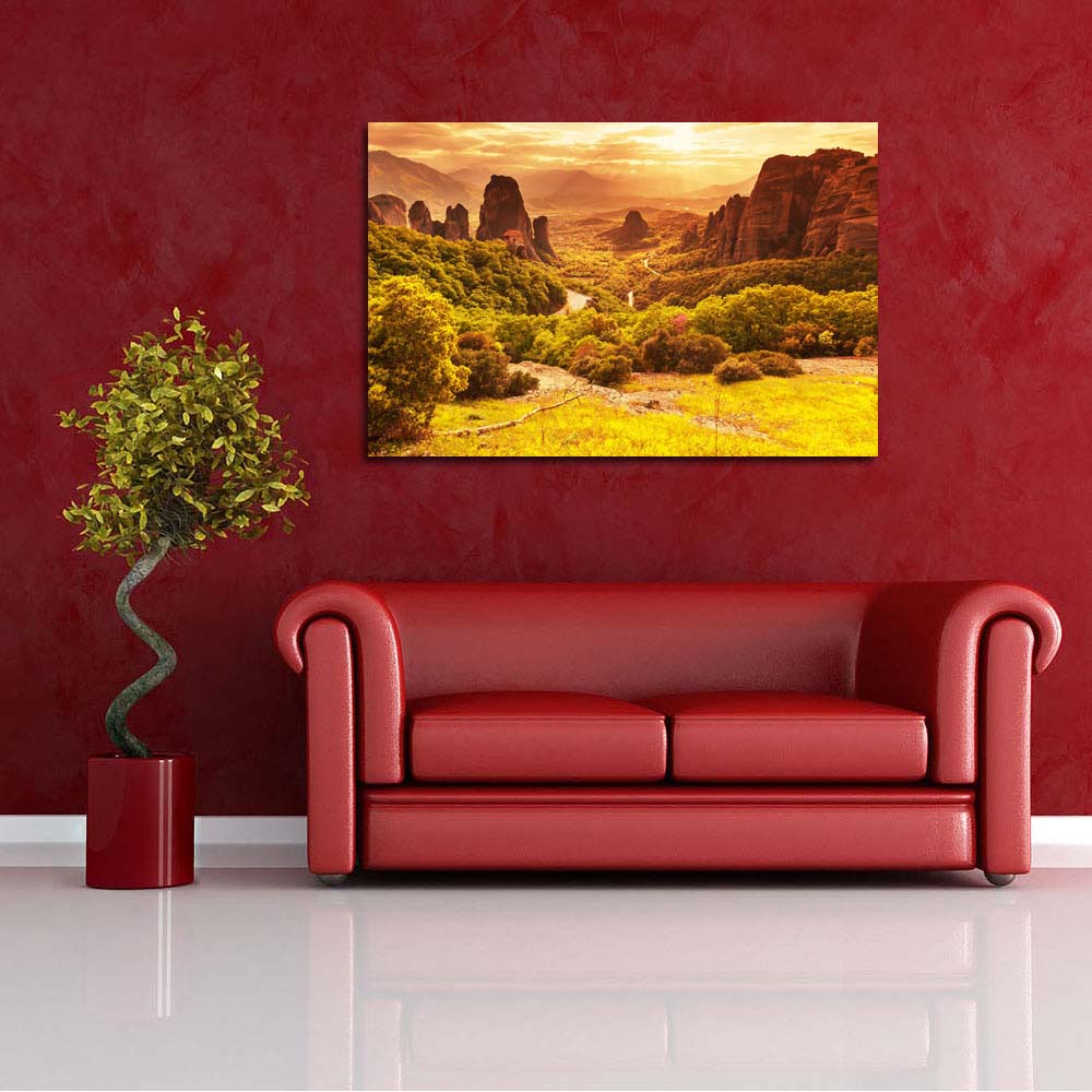 ArtzFolio Meteora Monasteries In Greece Canvas Painting – ArtzFolio.com