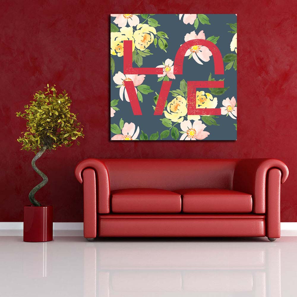 ArtzFolio Watercolor Flowers Hand Lettering D2 Canvas Painting ...