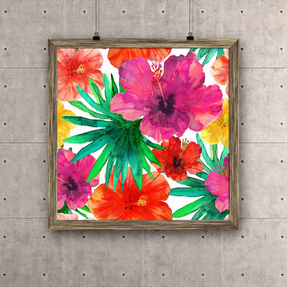 ArtzFolio Abstract Watercolor Hibiscus Flowers D2 Canvas Painting ...