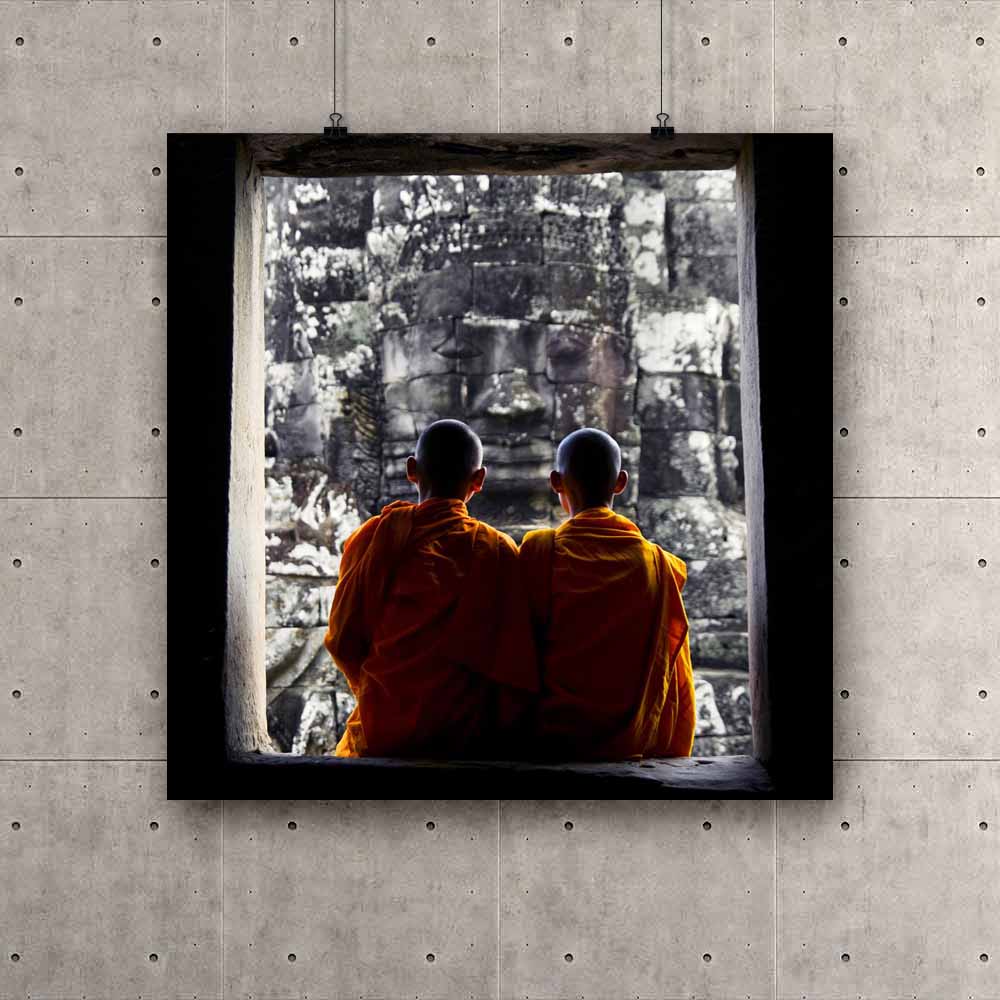ArtzFolio Contemplating Monk In Cambodia Culture Concept Unframed ...