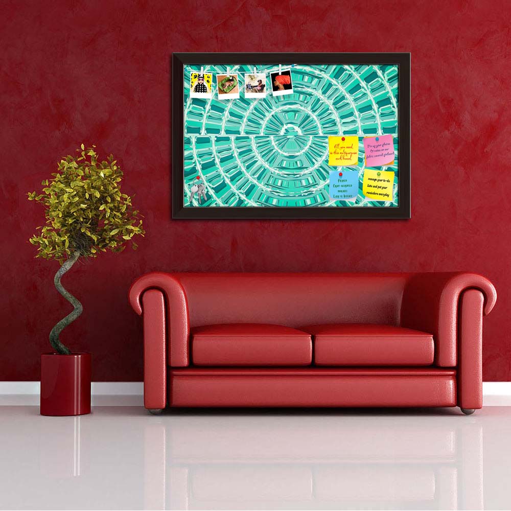 ArtzFolio Green Abstract Drawing Background Printed Bulletin Board ...