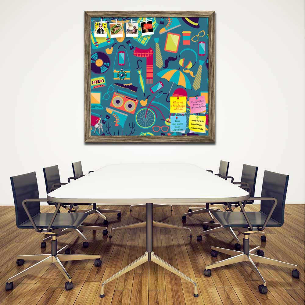 ArtzFolio Hipster Printed Bulletin Board Notice Pin Board Soft Board ...
