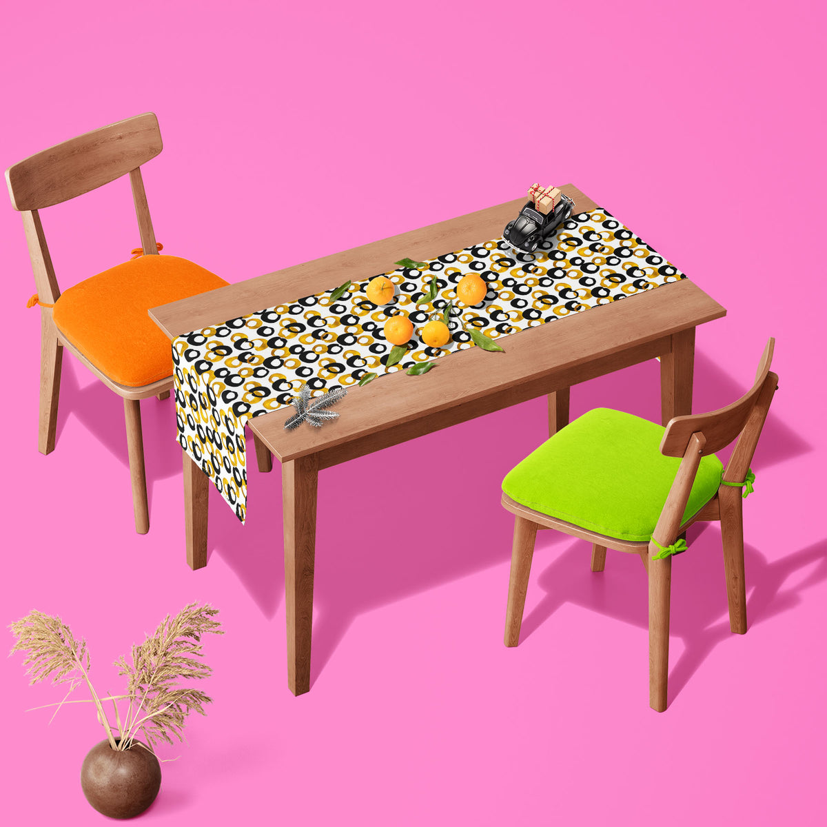 Gold & Black Drawing Table Runner – ArtzFolio.com