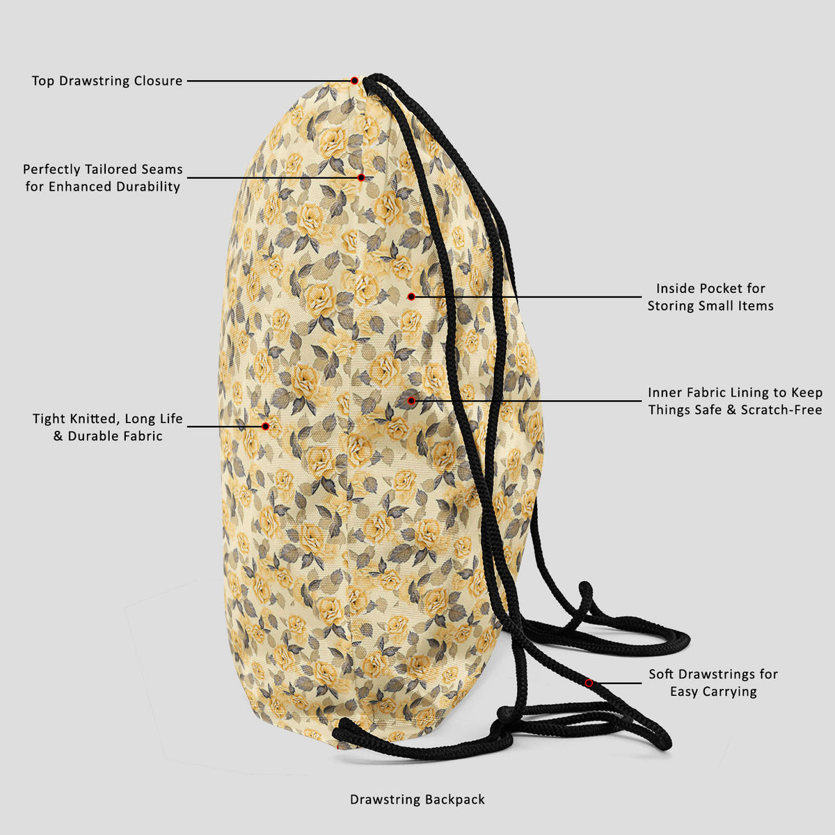 Hand-Drawn Flowers Backpack for Students | College & Travel Bag ...