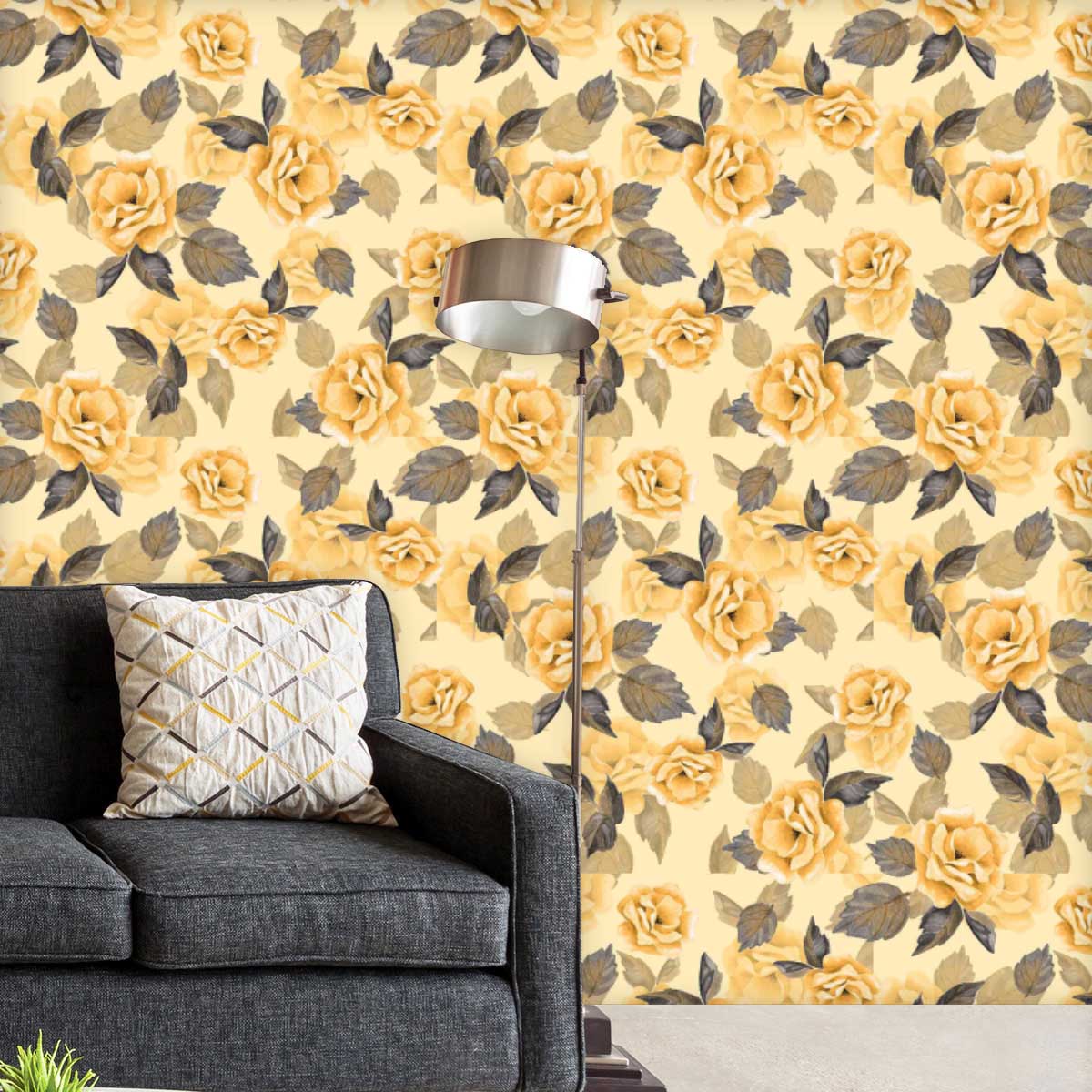 ArtzFolio Hand-Drawn Flowers Wallpaper Roll | Easy to Install ...