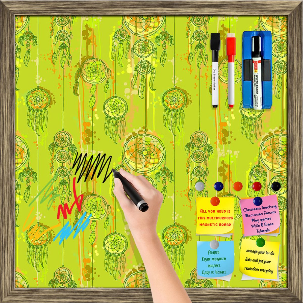 Dream Catchers Framed Magnetic Dry Erase Board | Combo with Magnet ...